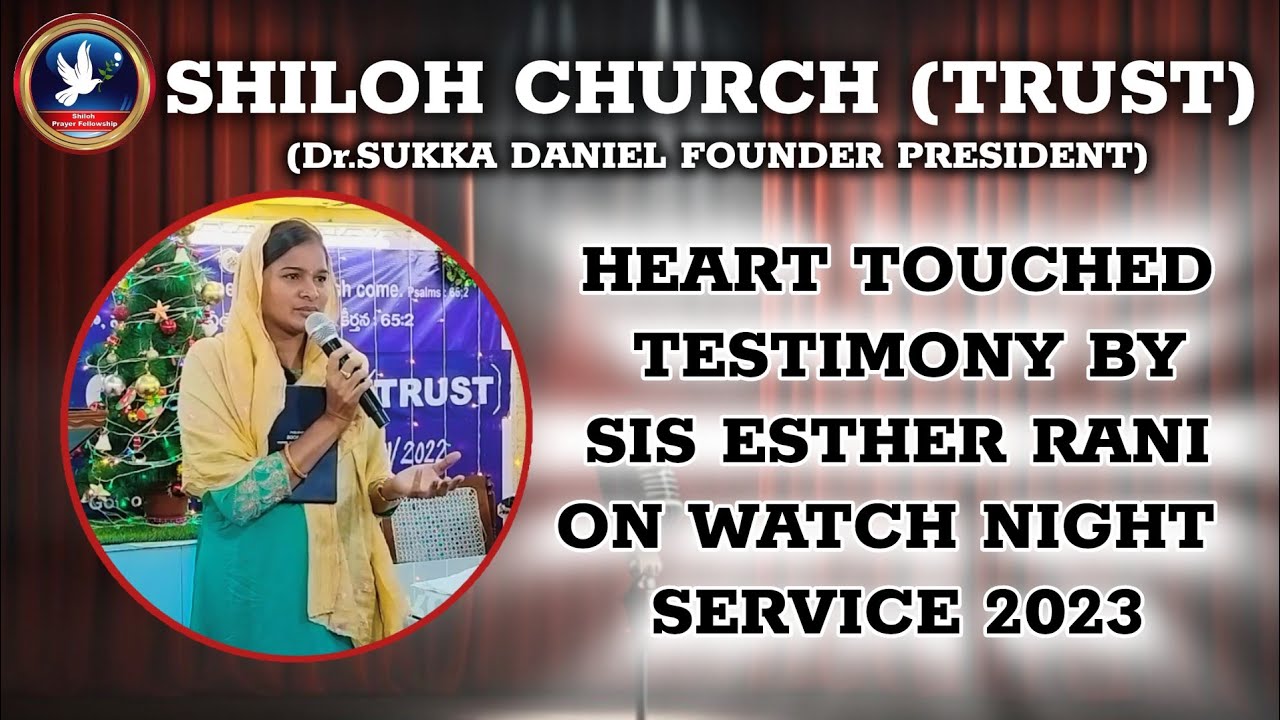 HEART TOUCHING TESTIMONY BY SIS ESTHER RANI ON WATCH NIGHT SERVICE 2023 ...