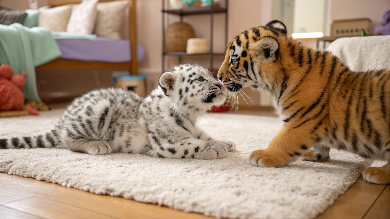 Different Species Can't Stop Tiger Cub And Snow Leopard Cub From Being ...
