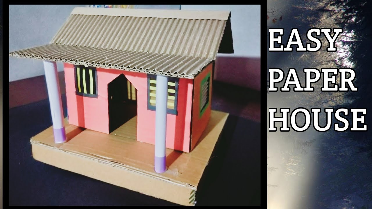 how to make a cardboard house # easy paper house # card board crafts ...