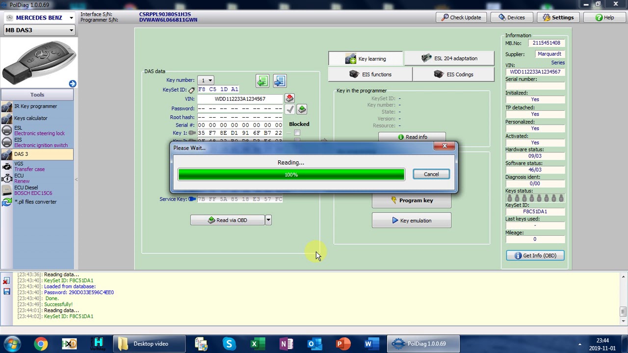KeymasterPoldiag - W209 W211 W169 - STEPS for Renew-personalization-vin ...