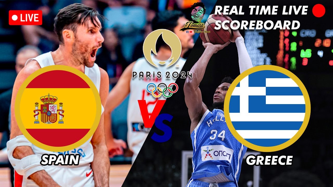 🔴LIVE SPAIN VS GREECE OLYMPIC GAMES PARIS 2024 MENS BASKETBALL 07-30 ...