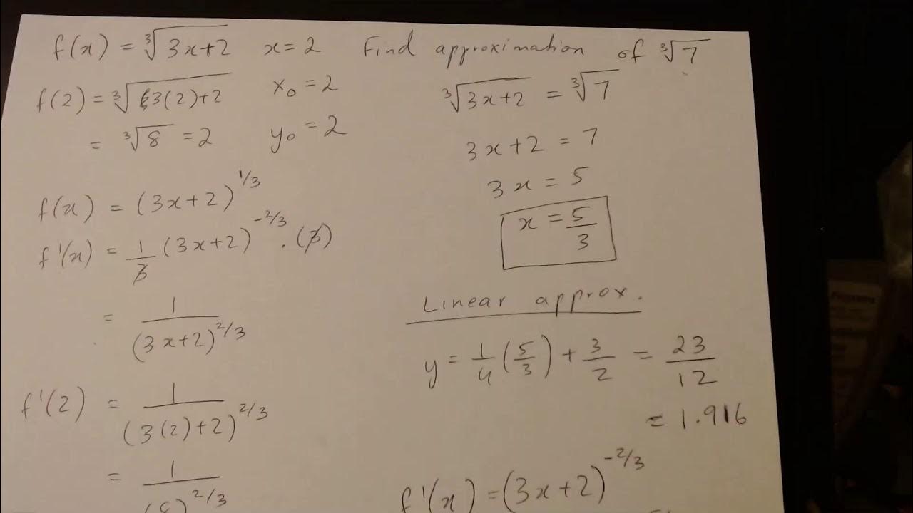 Linear and Quadratic Approximations - YouTube