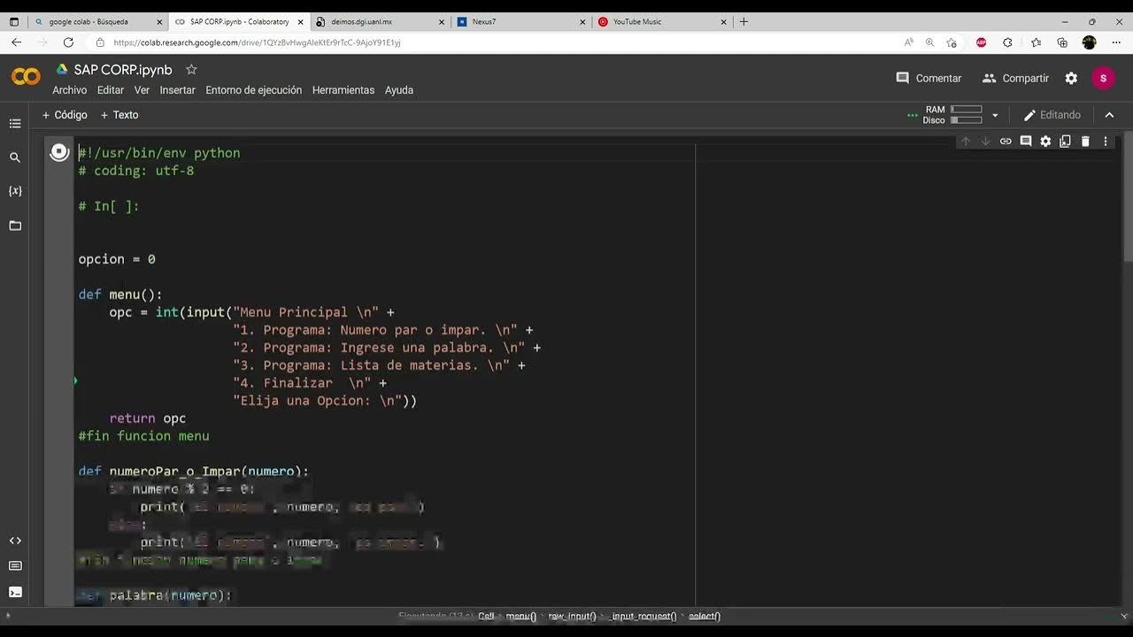 Menu Principal - Python - YouTube