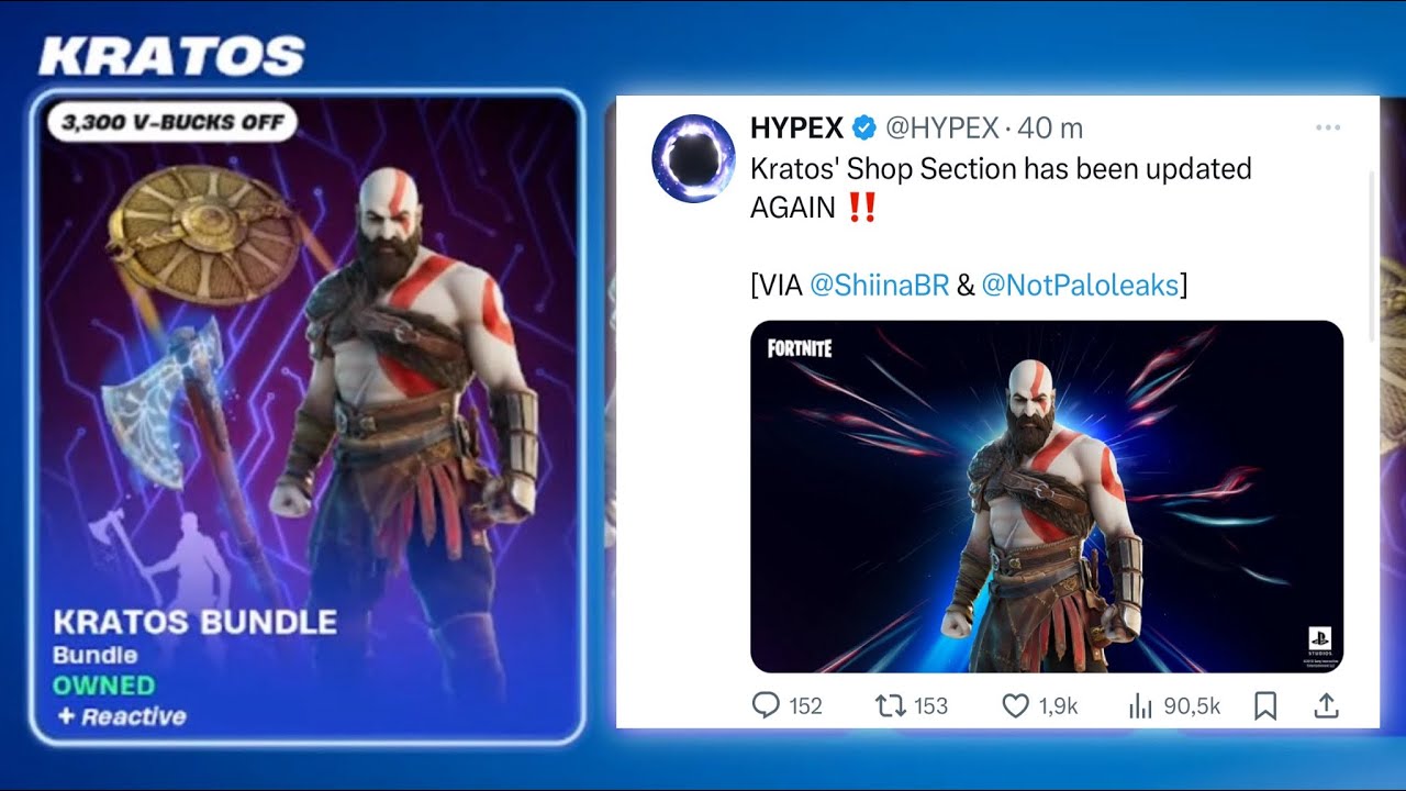 THEY UPDATED THE KRATOS SHOP SECTION IN THIS UPDATE!! Kratos skins Leviathan axe Pickaxe coming ...