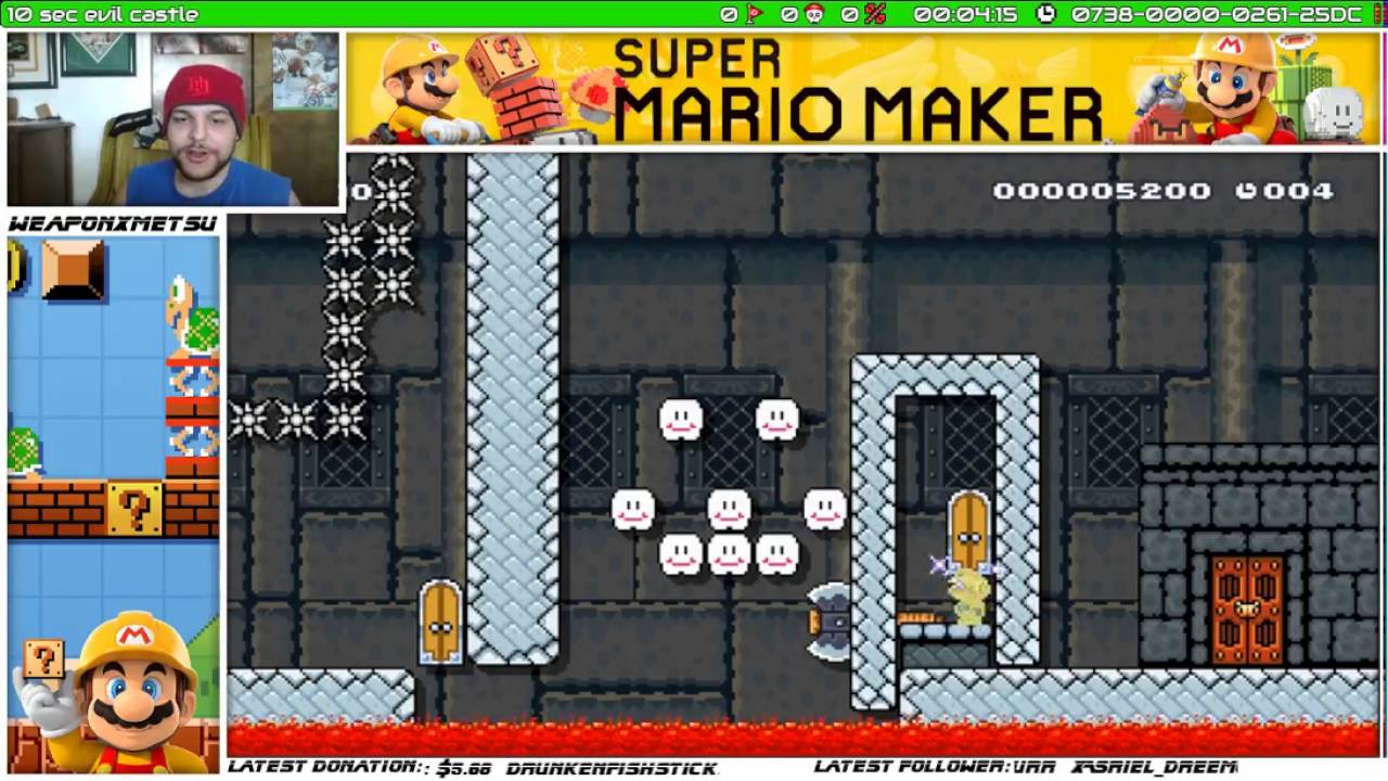 Super Mario Maker - 10 sec evil castle - Completion - YouTube