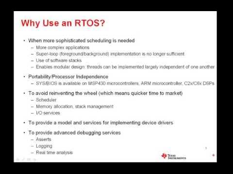 TI-RTOS SYS/BIOS Online Training - Introduction - YouTube