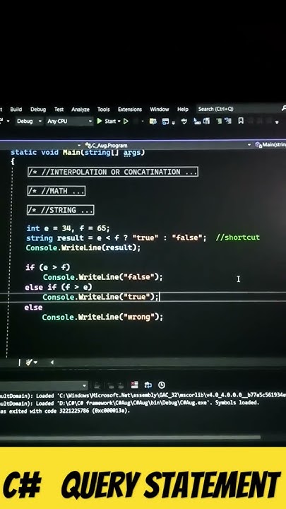 #csharp query statement trick #programming - YouTube