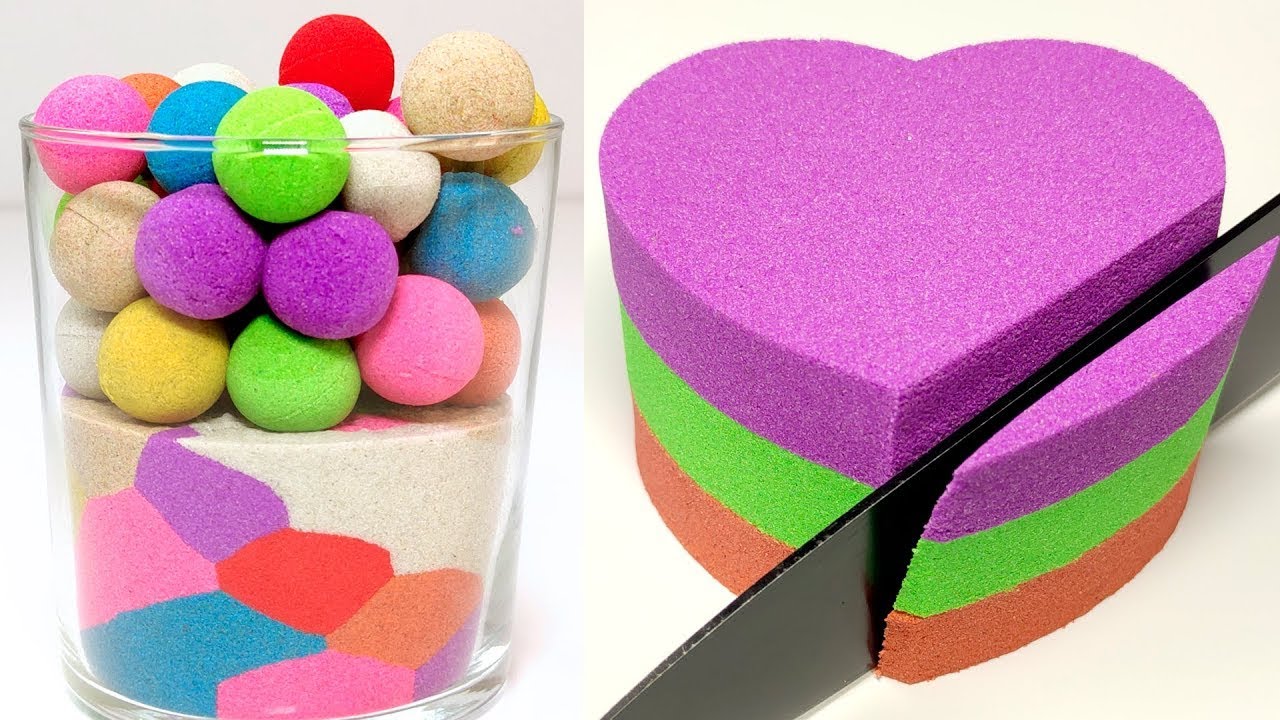 Very Satisfying and Relaxing Kinetic Sand Cutting ASMR Sand Cutting ...