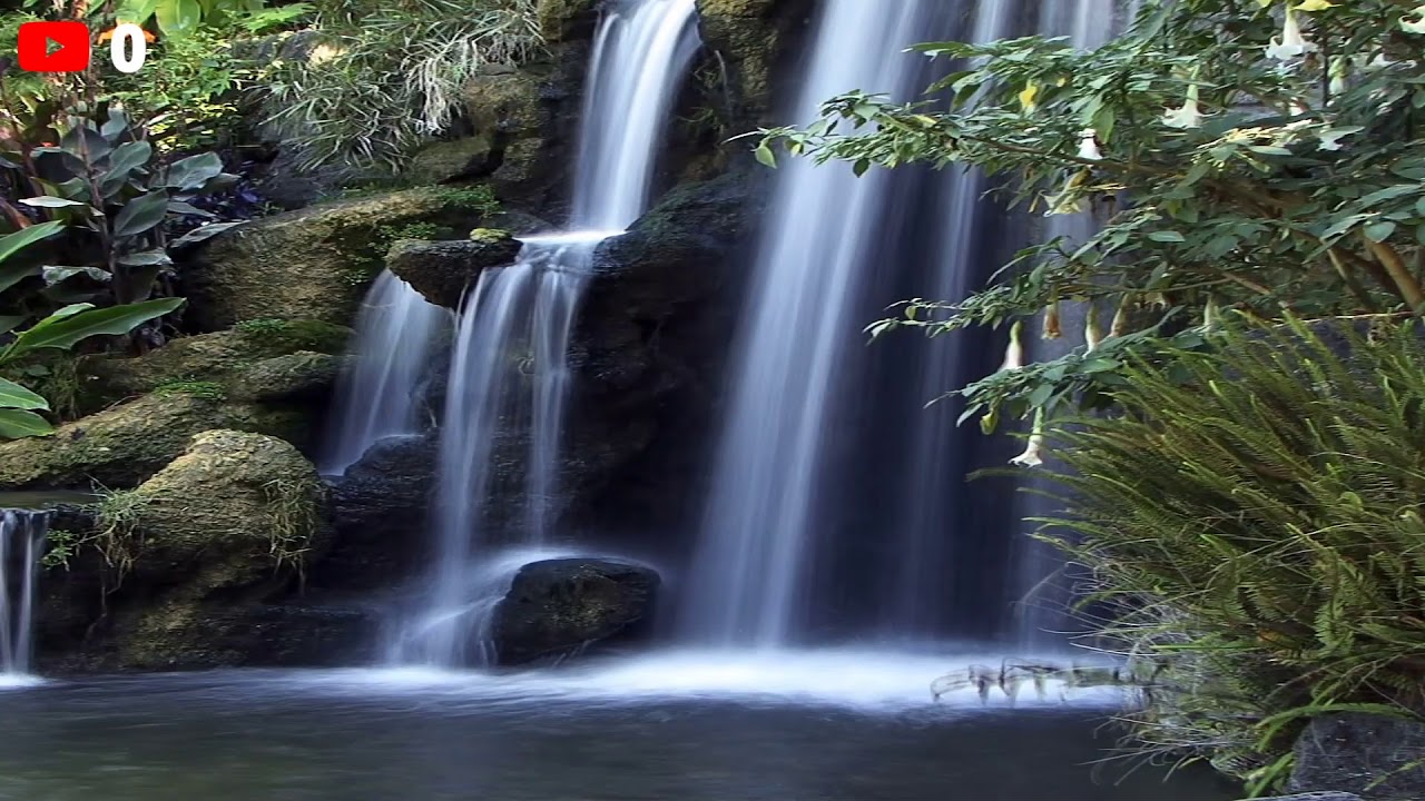 WATERFALL with beautiful relaxing music | Soothing Instrumental Music ...