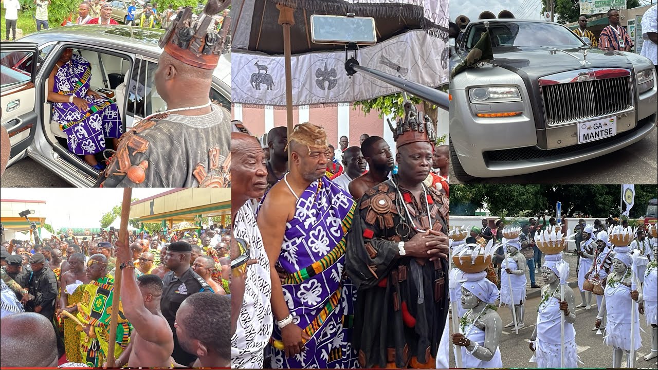 Watch Ga Mantse historic arrival as he welcome Otumfuo Asantehene into ...
