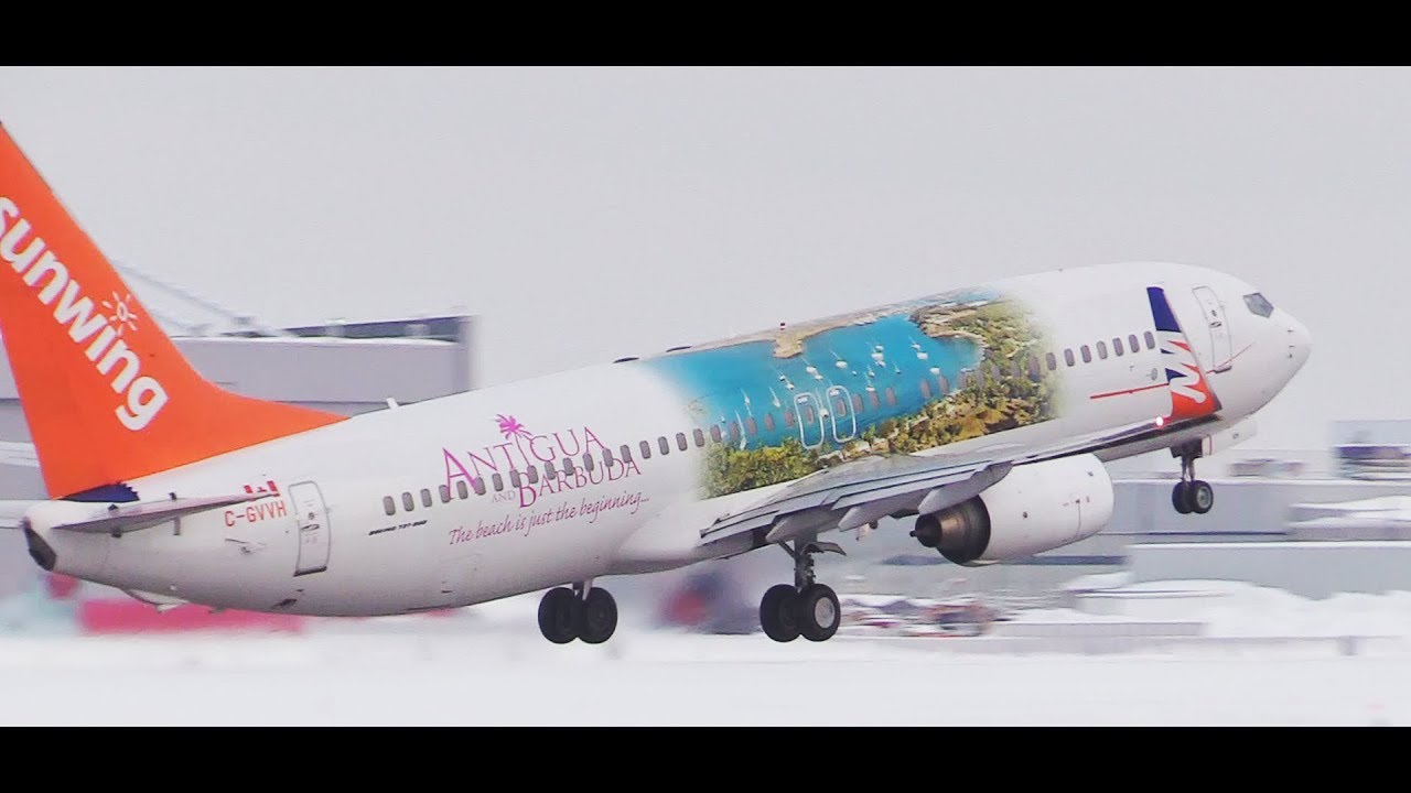 *ANTIGUA* Livery Sunwing Boeing 737-8Q8 Montreal to Cancun Flight WG519 ...