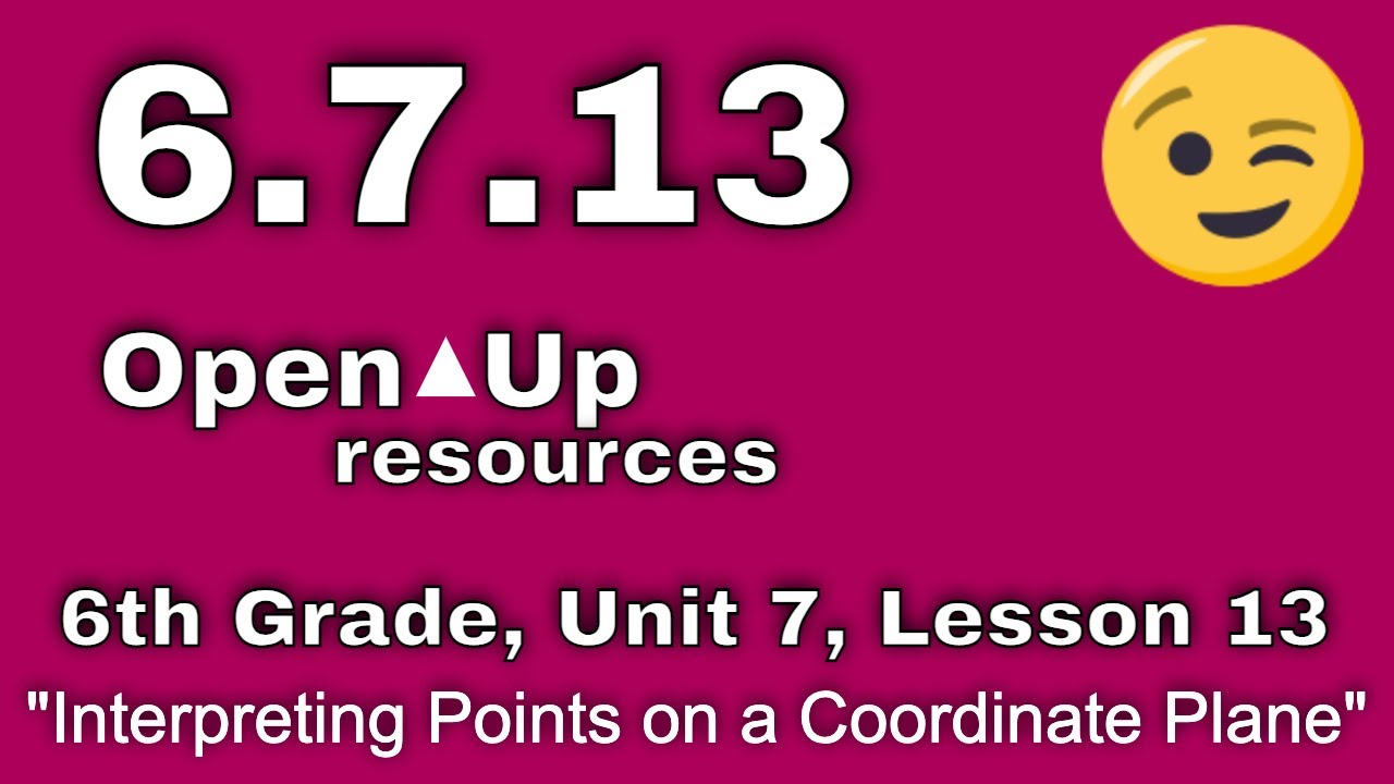 😉 6th Grade, Unit 7, Lesson 13 "Interpreting Points on a Coordinate ...