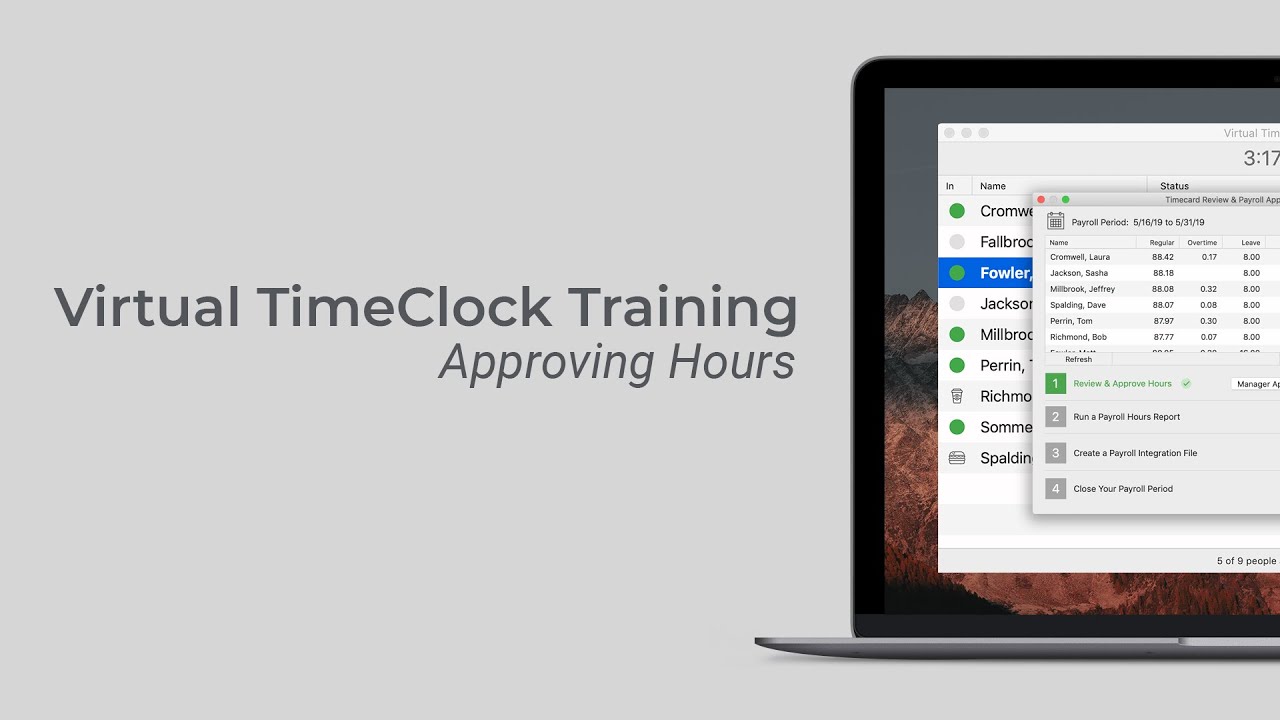 Virtual TimeClock Training - Approving Timecard Hours - YouTube