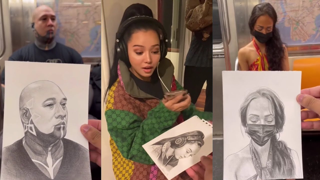 That Reaction!!! Devon Rodriguez Drawing Portraits Of Strangers On The ...