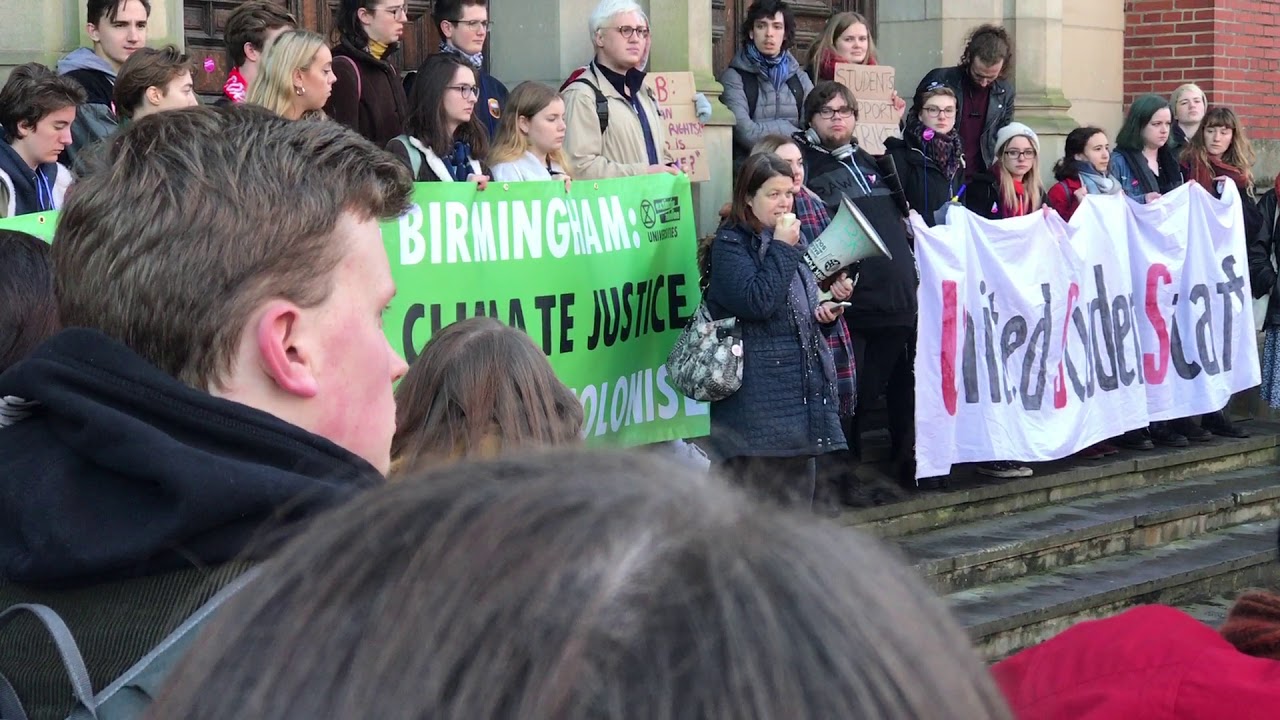 Rhiannon Lockley (branch secretary for BCU UCU) at the student rally in ...