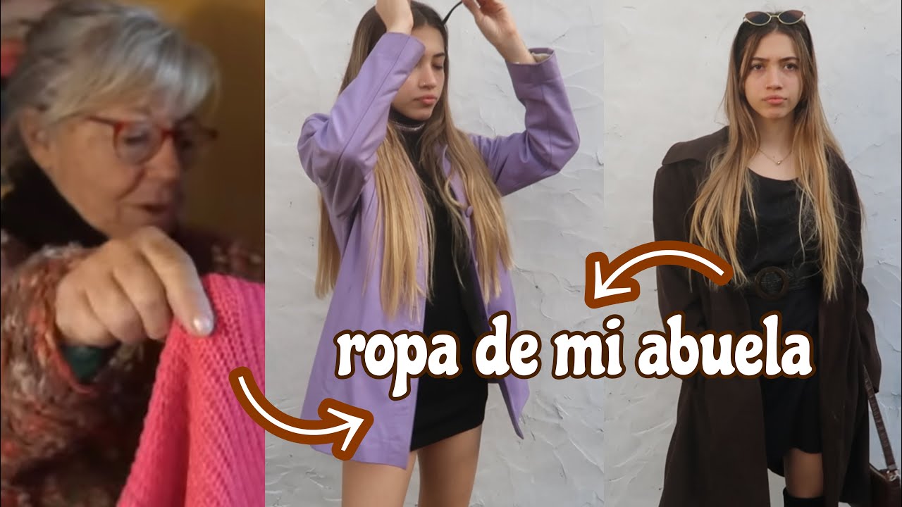 HACIENDO OUTFITS CON LA ROPA DE MI ABUELA - YouTube