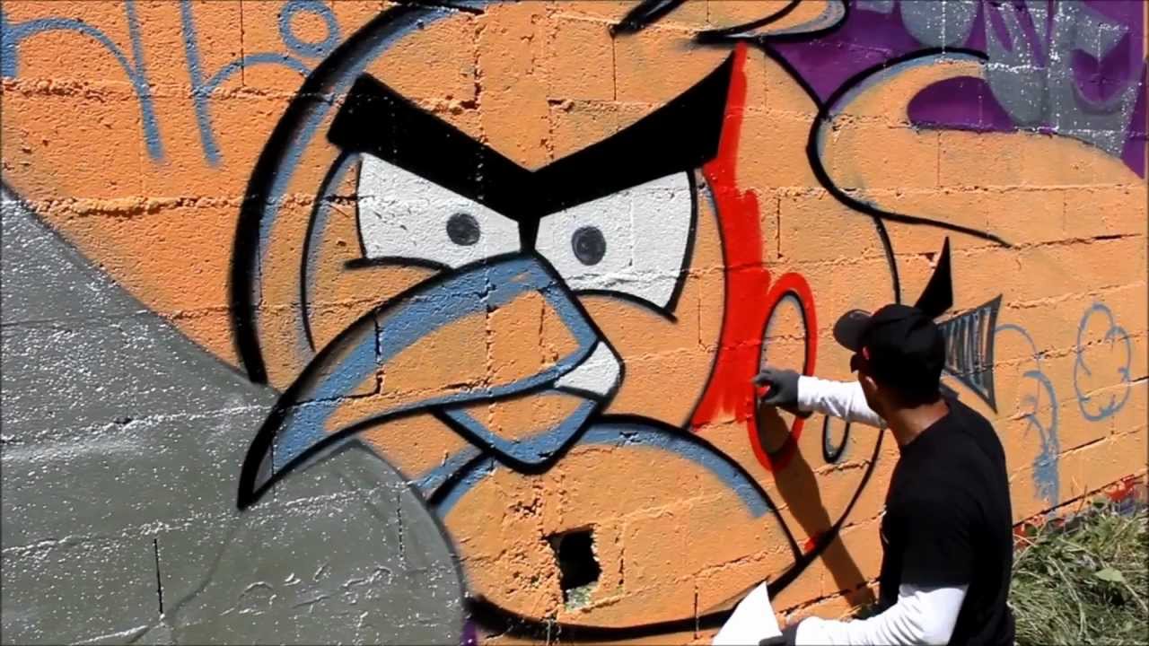 Epic Angry Bird Graffiti by Weeno - YouTube
