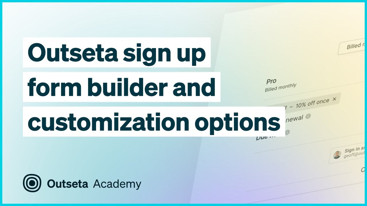 Outseta Sign Up Form Builder - YouTube