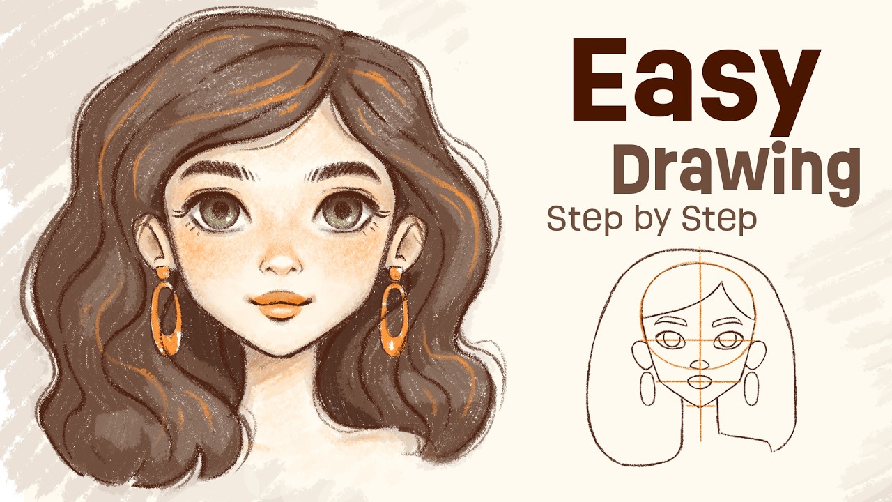 How To Draw A Cartoon Face- Step By Step Tutorial - YouTube