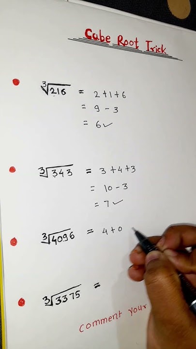 How to Calculate Cube Roots Without a Calculator#easy #mathstricks # ...