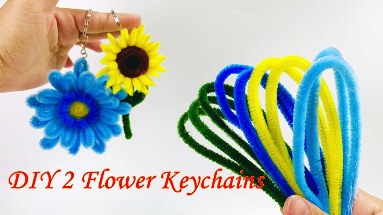 DIY 2 Flower Keychains with Chenille Stems | Easy Mother’s Day Gift ...