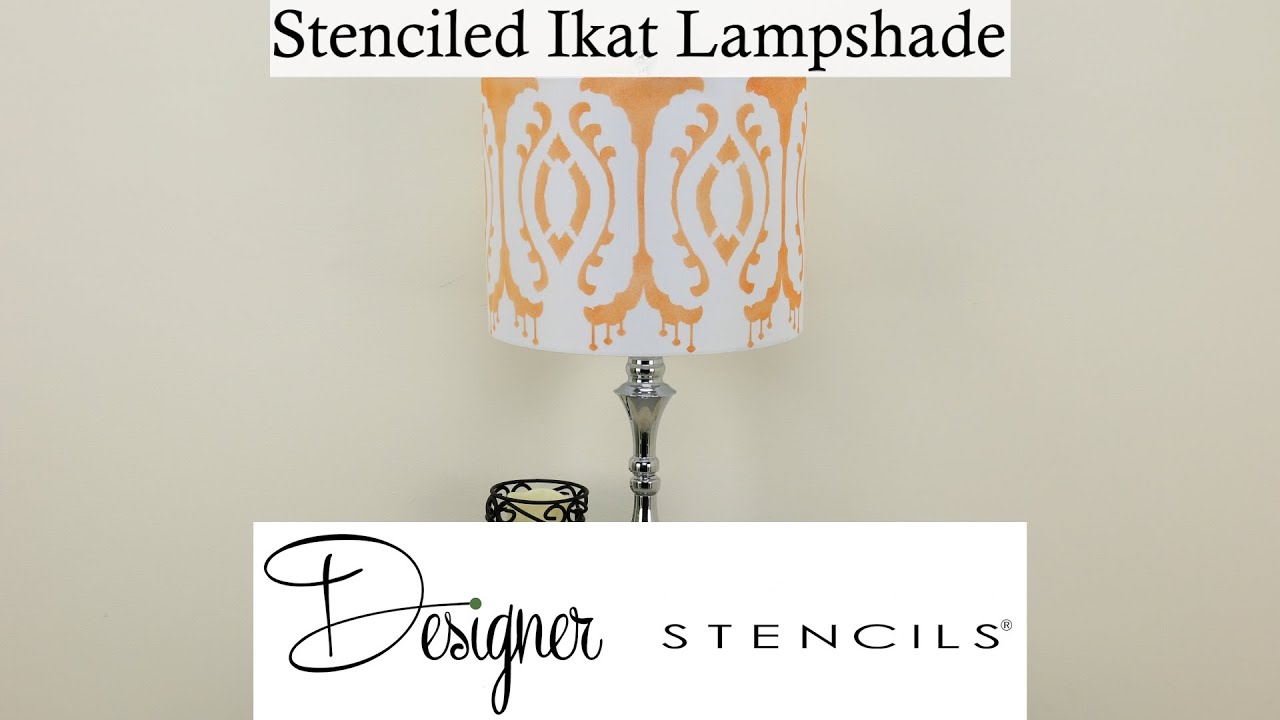 Stenciled Orange Ikat Lampshade | Designer Stencils | How to Stencil a ...