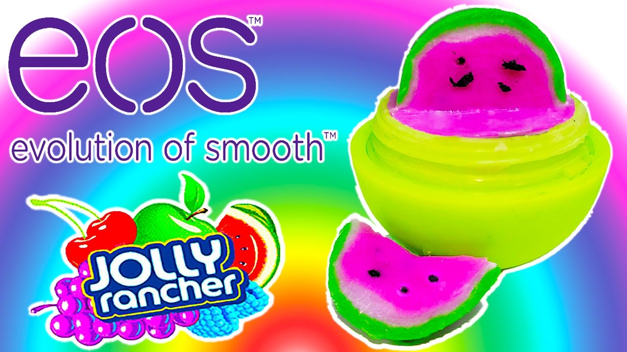 Jolly Rancher EOS Lip Balm: Cotton Candy, Watermelon & Rainbow! - YouTube