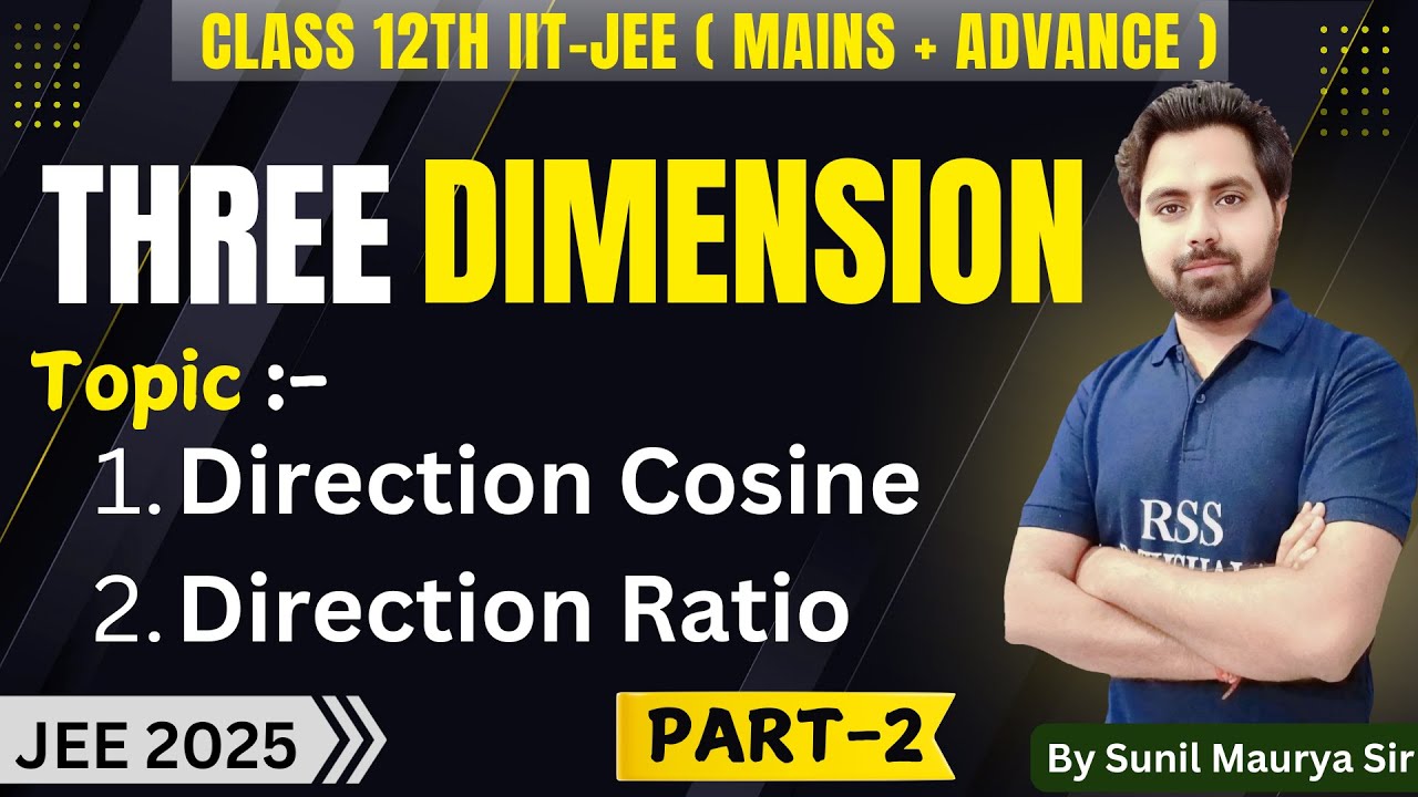 Three Dimensional 3D || Lecture -2 || Direction cosine || Direction ...