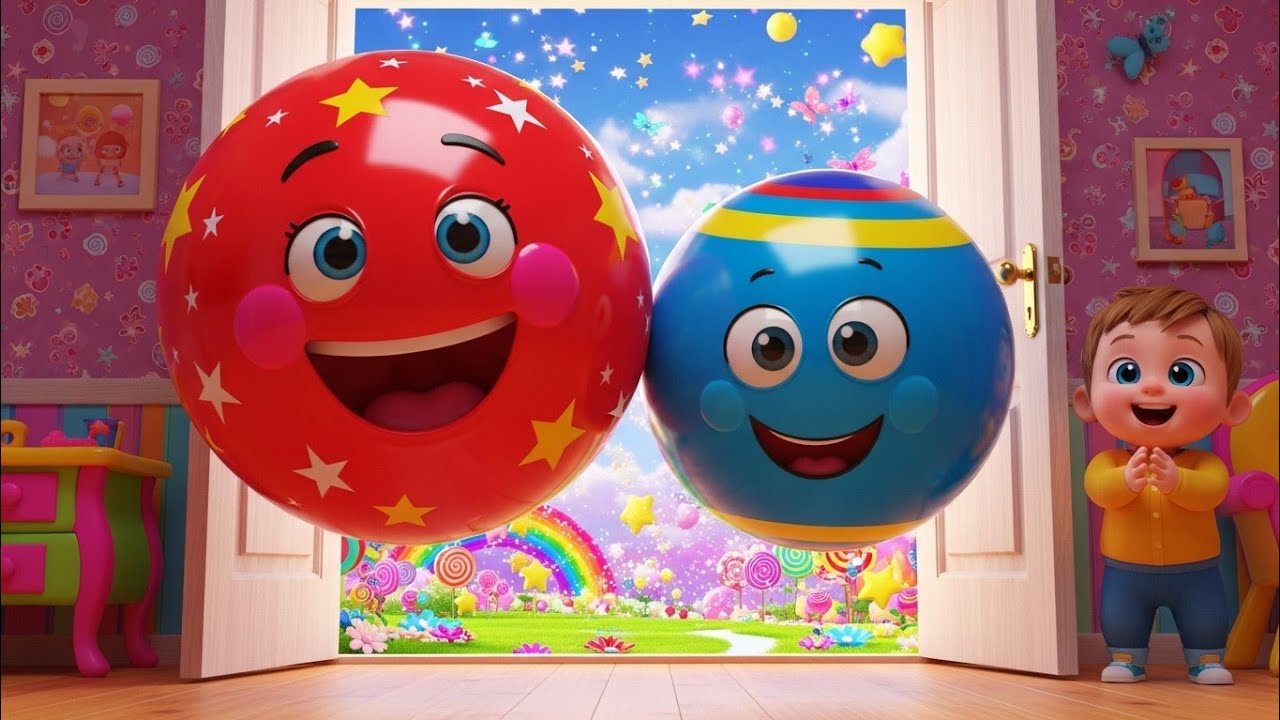 Two Bouncing Balls Bounce Out the Door 🏀 | Movement & Counting Song for ...