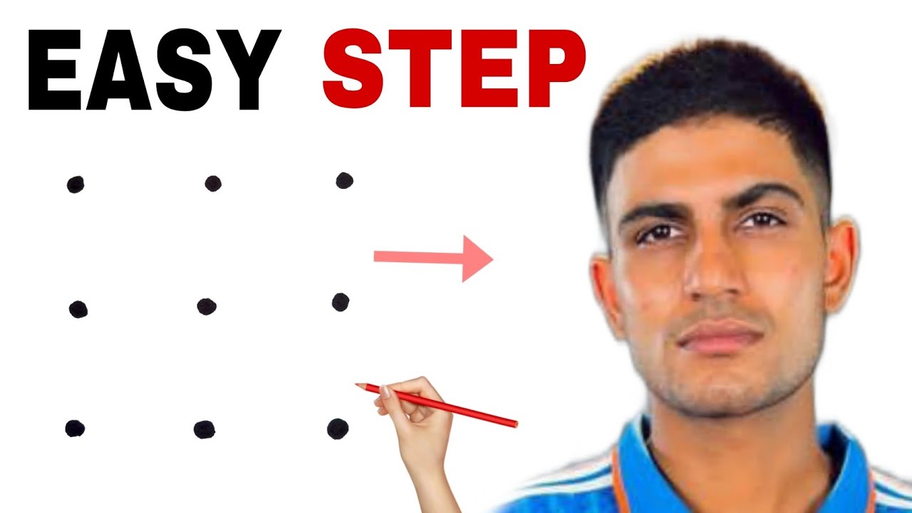 Shubman Gill Drawing // How to draw Shubman Gill // Outline drawing ...