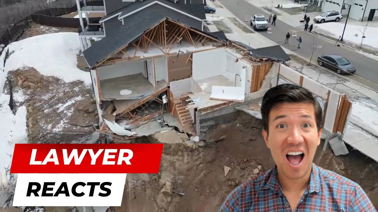 Utah homes collapse off hillside, who's liable? (lawyer reacts) - YouTube