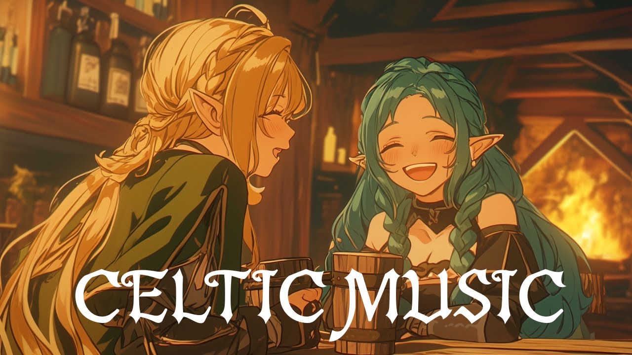 【Celtic Music】D&D Fantasy Tavern BGM | Elf Warrior & Mage Talking in a ...