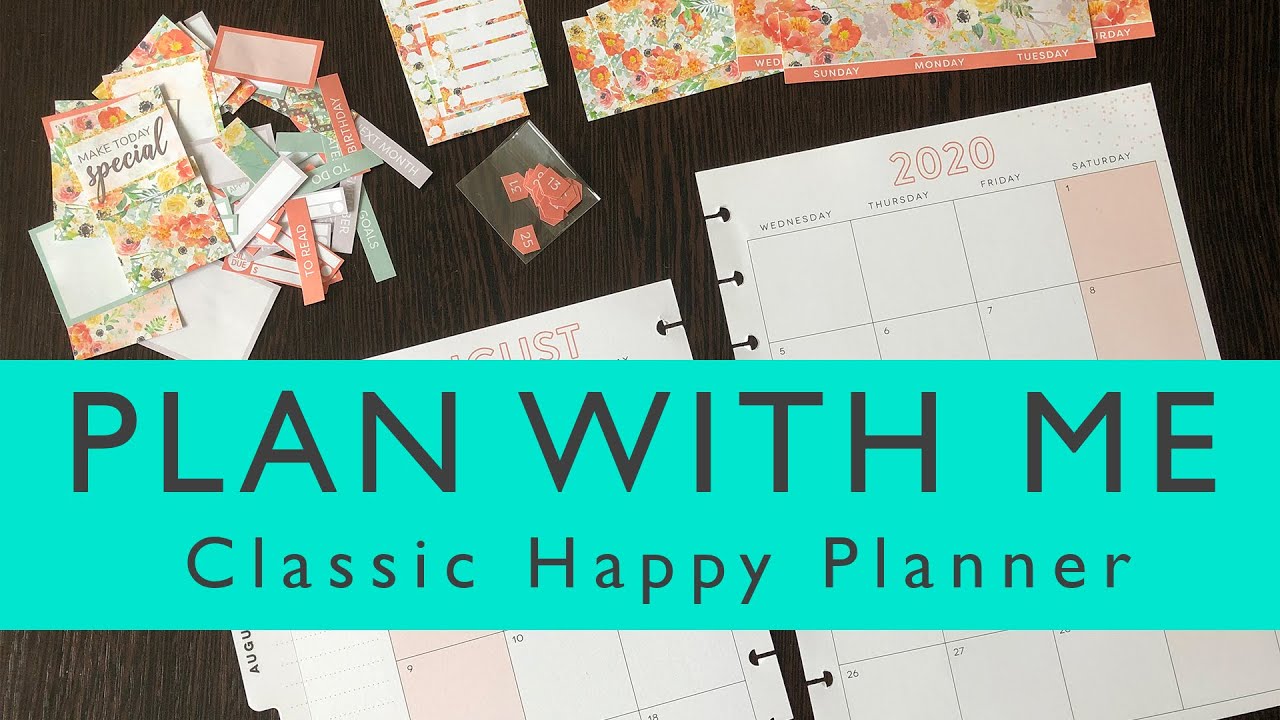 Plan With Me - August Monthly Spread - Classic Happy Planner - YouTube