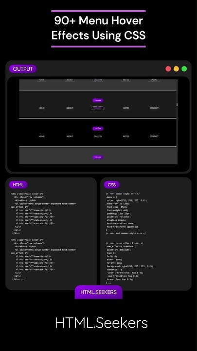 🎯 90+ CSS-Only Menu Hover Effects –No JavaScript Needed! - YouTube