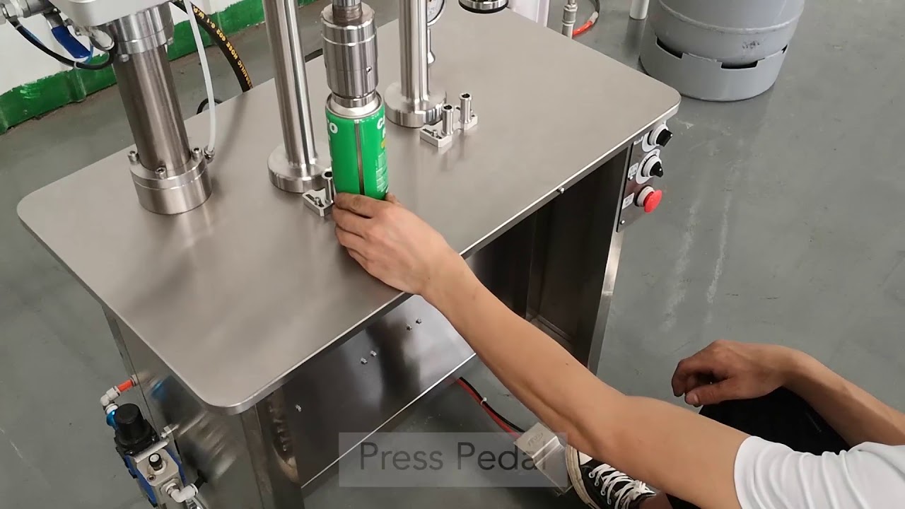 Aerosol Crimping & Gas Filling Machine B PT 500 - YouTube
