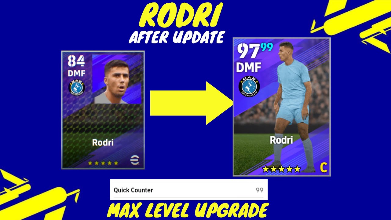 Rodri Max Level Training Upgrade in eFootball 2023 mobile I AFTER ...