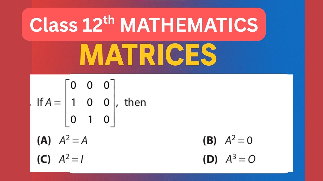 Matrix Multiplication Trick | Class 12 CBSE Maths | worknive - YouTube