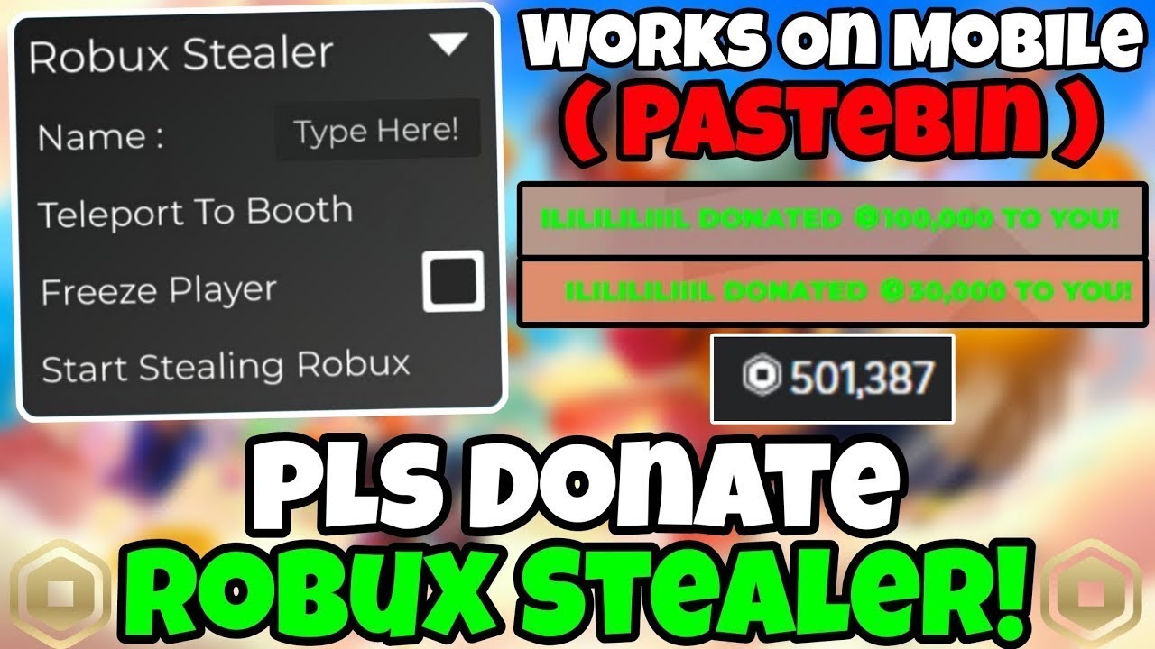 PLS DONATE SCRIPT STEAL ROBUX SCRIPT FREE 2024 - YouTube