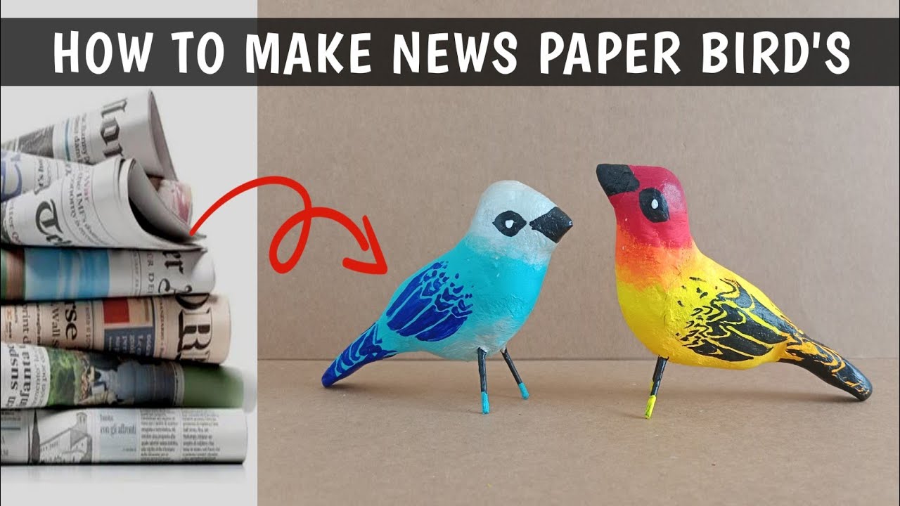 How to make a bird with old news paper / BEST OUT OF WASTE FROM NEWS 🗞️ ...