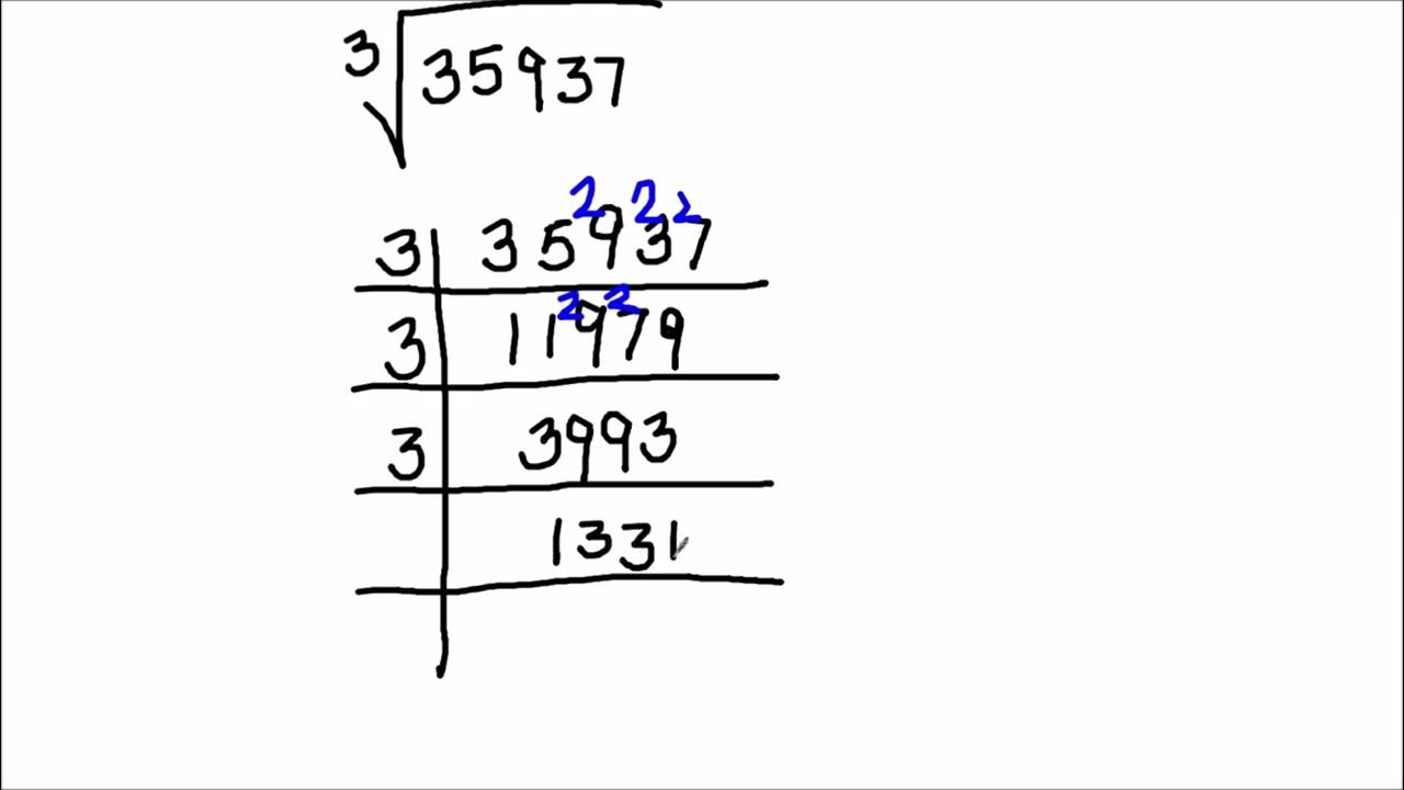 How to Find Cube Root of 35937 by Prime Factorization / 35937 cube root ...