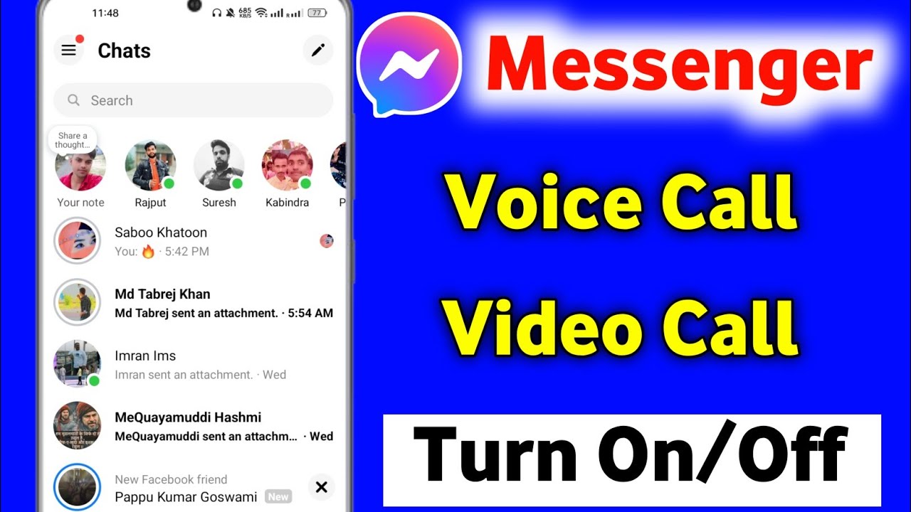 Messenger me call kaise band karen || Facebook massanger call off ...
