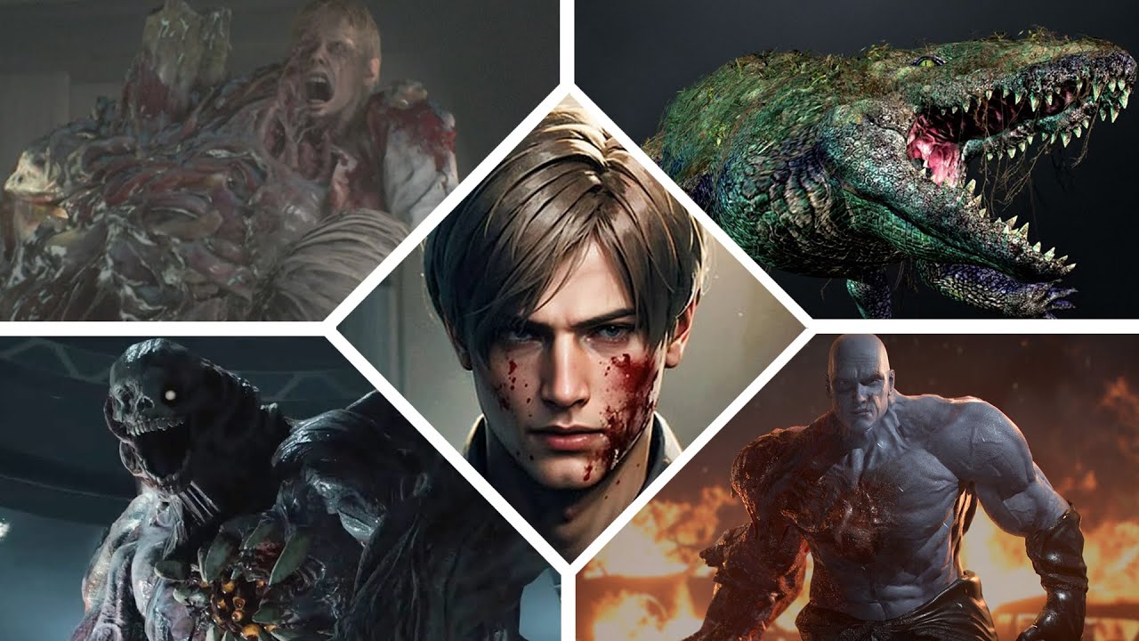 Resident Evil 2 Remake - ALL BOSSES + Ending (Leon Story) - YouTube