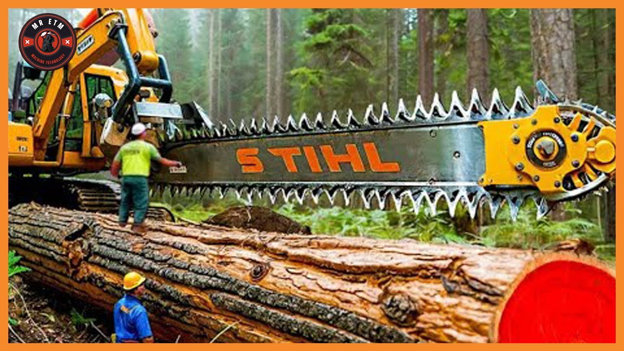 Extreme Dangerous Fastest Big Chainsaw Cutting Tree Machines ...