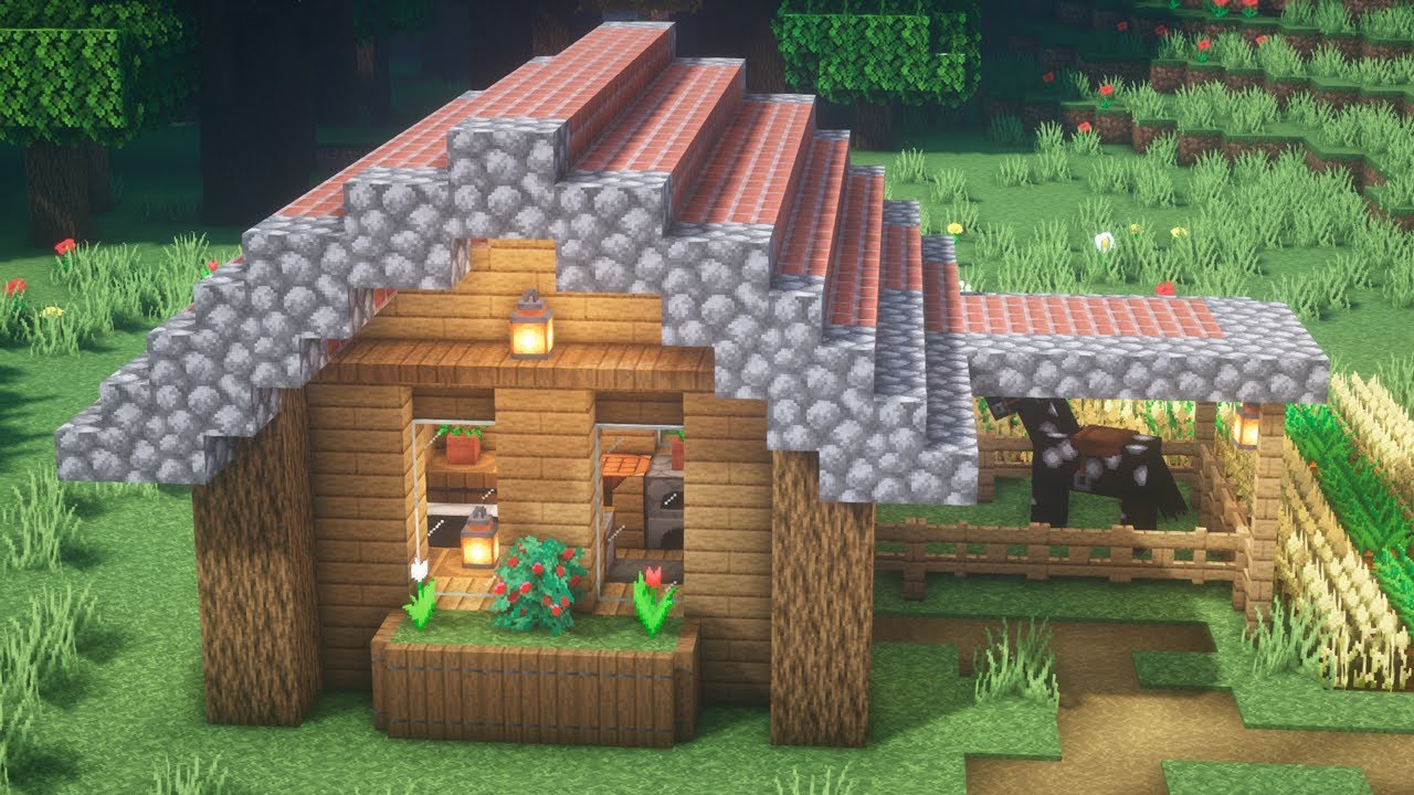 Simple Brick Survival House in Minecraft - Easy Build Tutorial! - YouTube