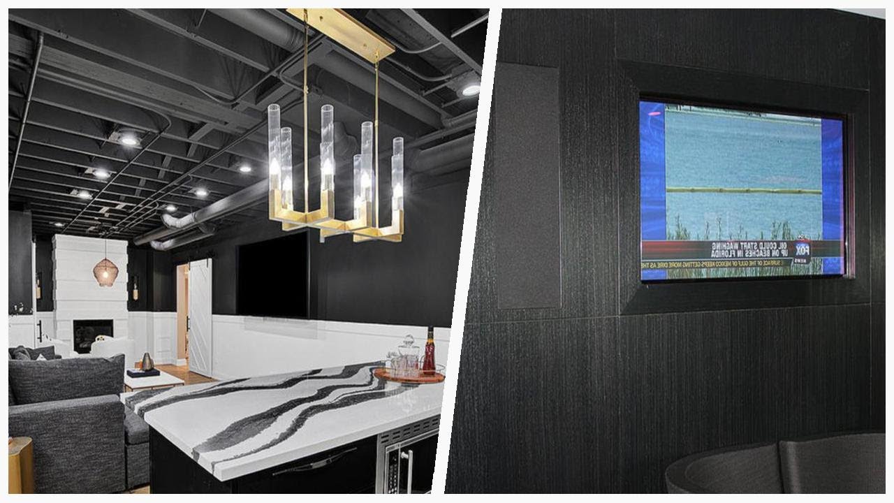 75 Beautiful Premium Basement With Black Walls Design Ideas #51 🖤 - YouTube