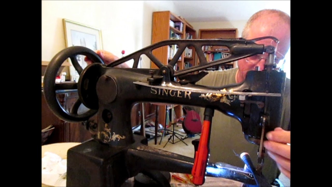 Singer Model 29-4 working with makeshift presser foot spring - YouTube
