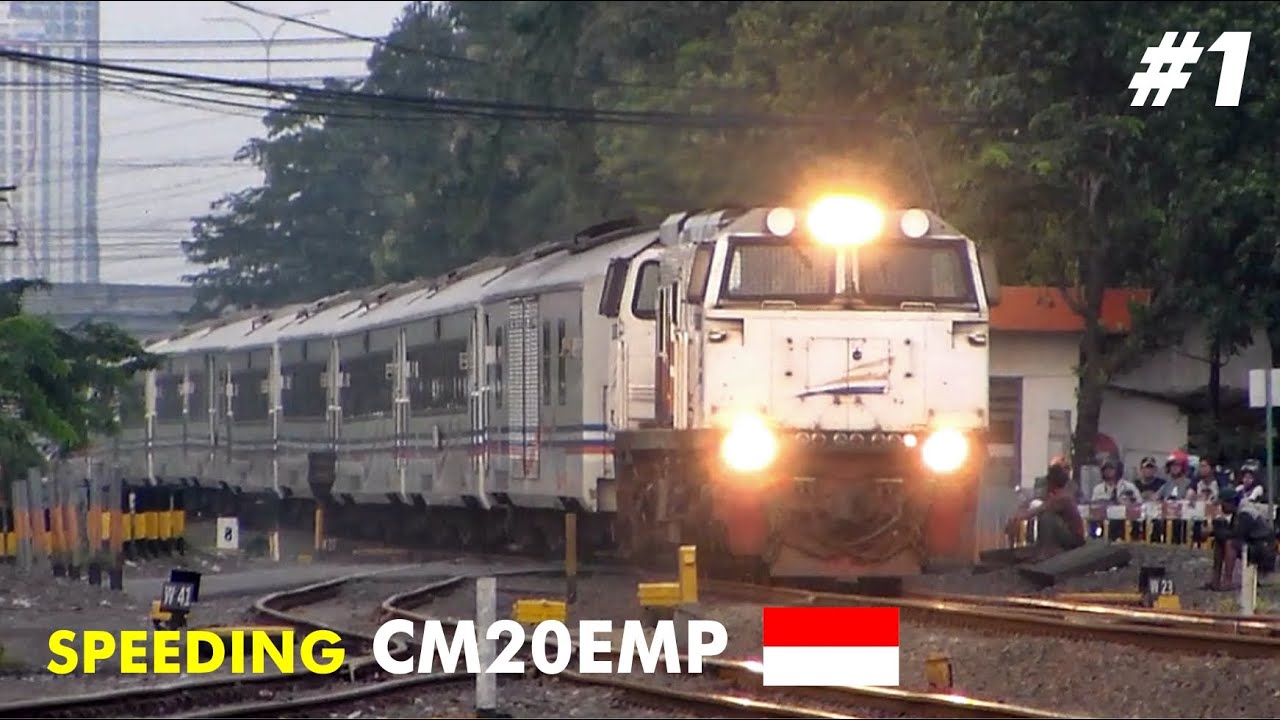 Speeding CC 206 hauling Passengers Train | GE CM20EMP Indonesian ...
