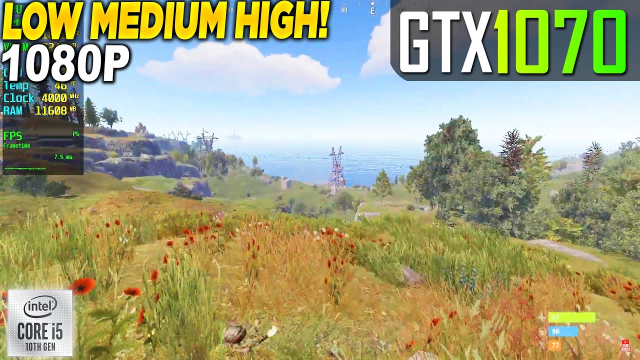 Rust GTX 1070 - 1080p Low, Medium, High, - YouTube