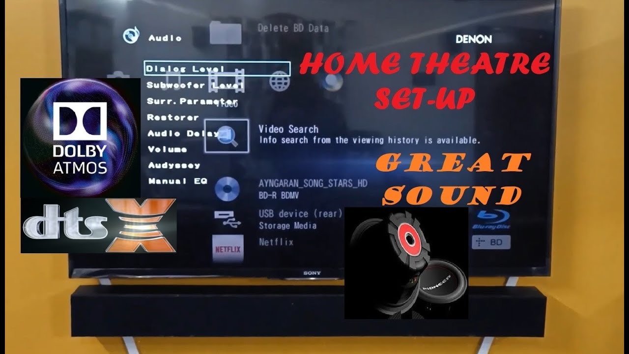 My Home Theatre Setup Tour, Denon AVR Pioneer Subwoofers better Sound ...
