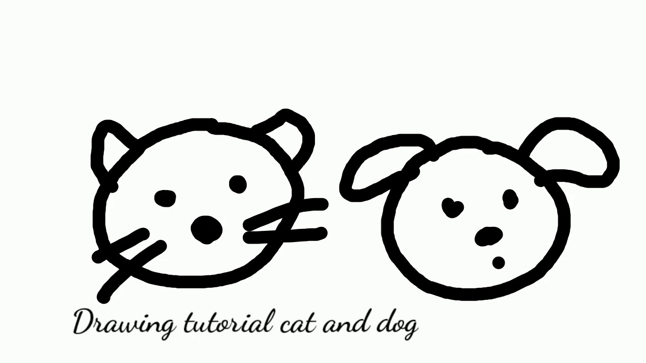 Drawing tutorial cat and dog | drawing for kids - YouTube